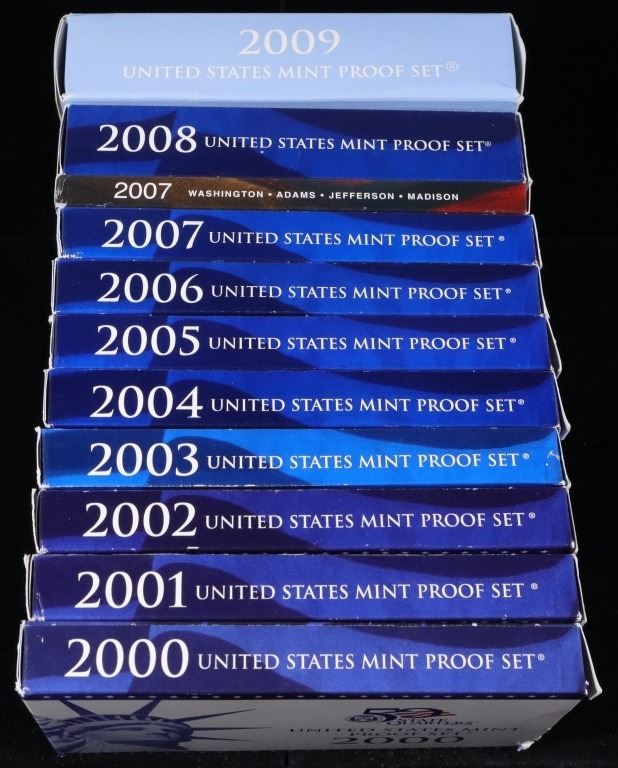 COMPLETE DECADE OF PROOF SETS FROM THE 2000'S