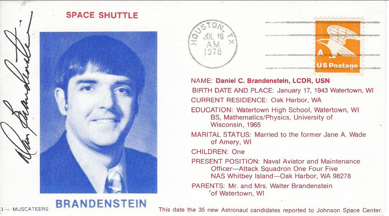Daniel Brandenstein signed 1978 Space Shuttle commemorative First Day Cover