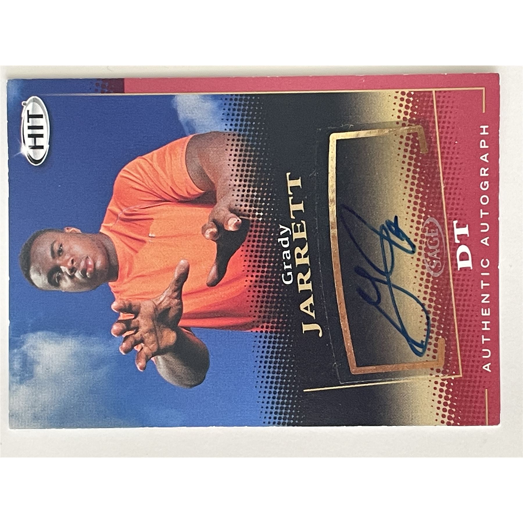 Grady Jarrett signed 2015 Sage Hit #A50 trading card