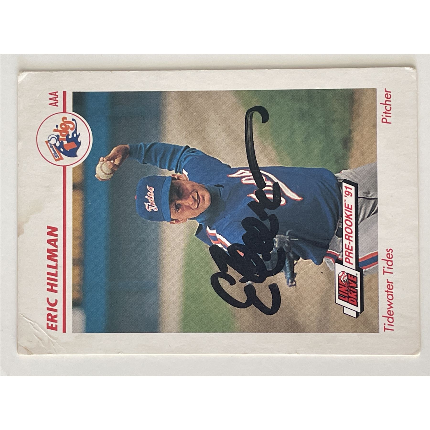 Tidewater Tides Eric Hillman signed 1991 Line Drive Pre-Rookie #558 ...