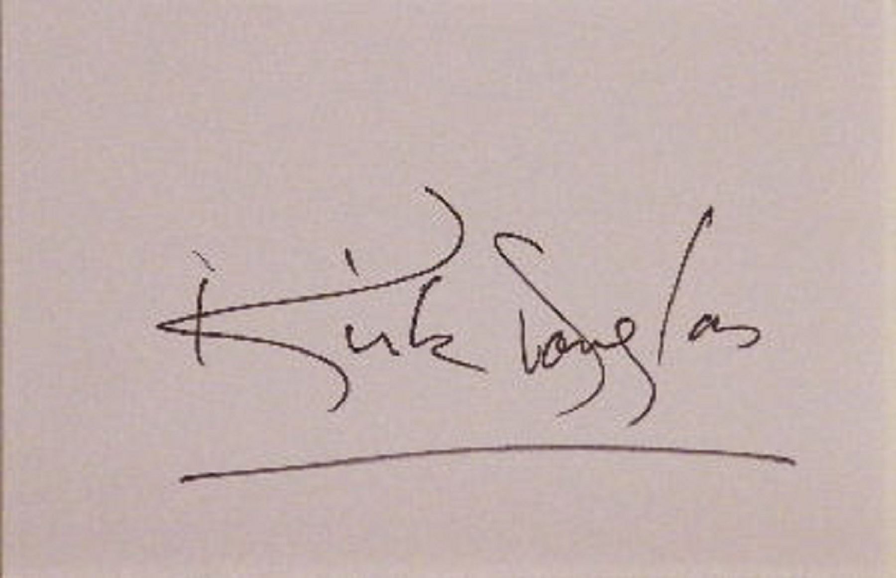 Kirk Douglas signature slip
