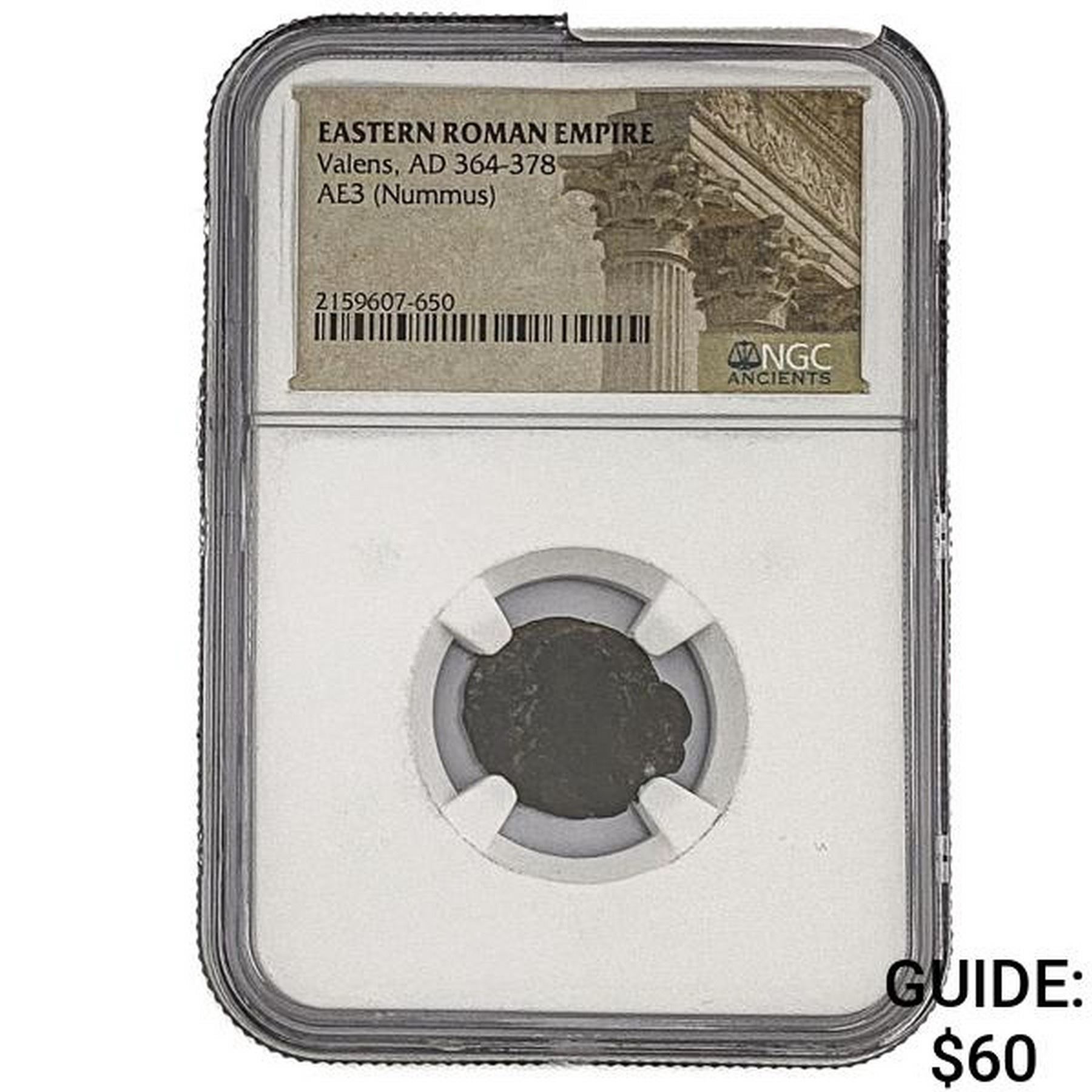 East Roman Valens, AD 364-378 AE3 Nummus NGC