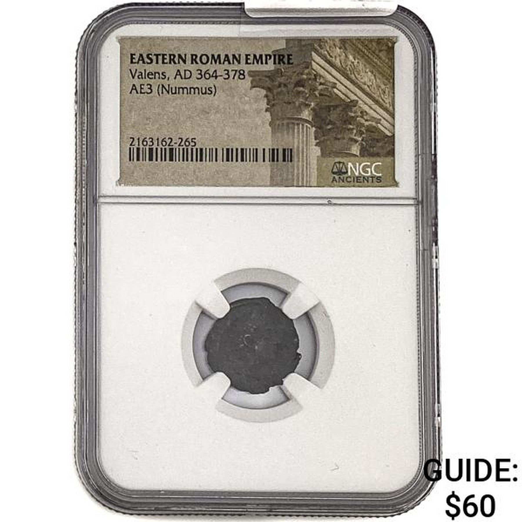 East Roman Valens, AD 364-378 AE3 Nummus NGC