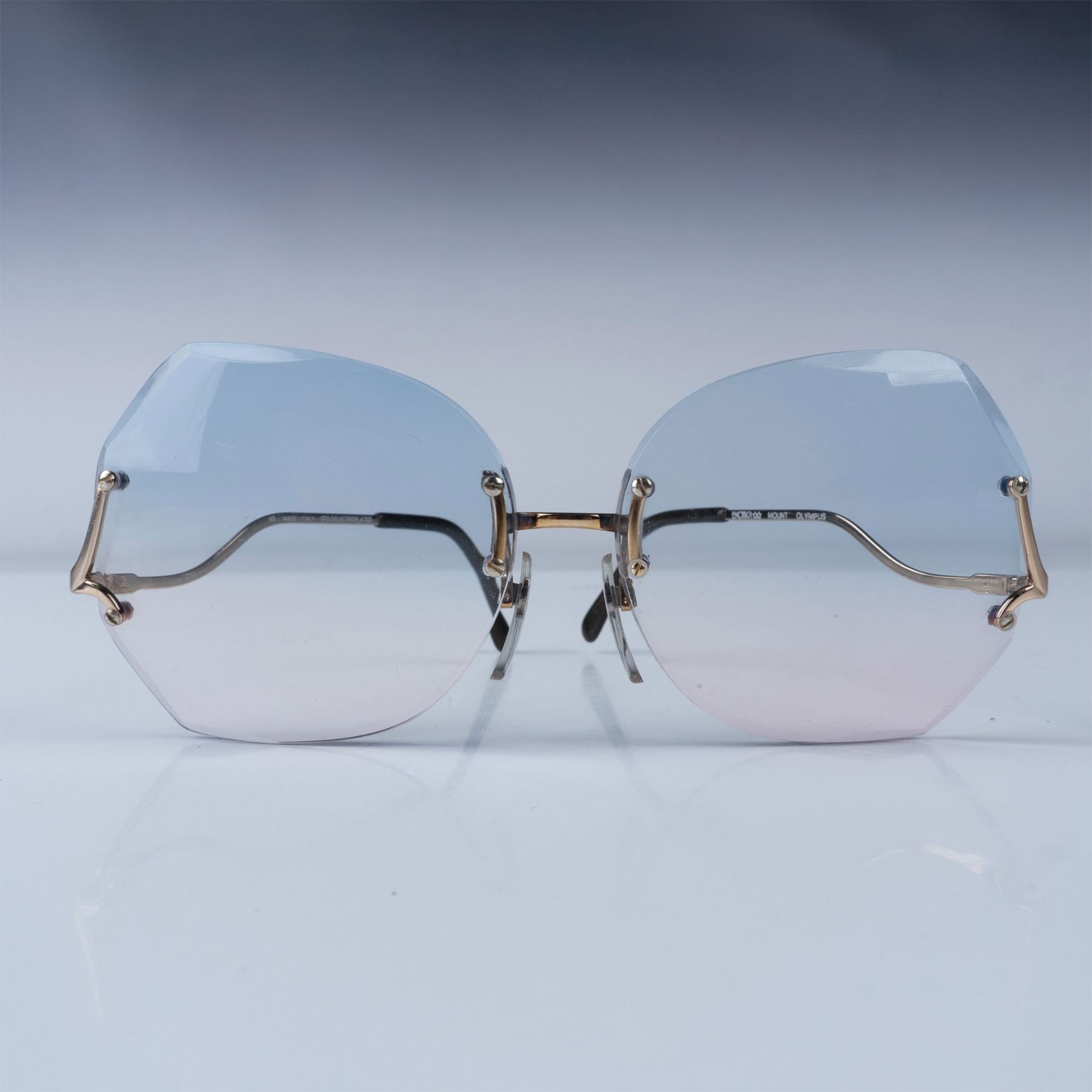 Vintage Eyeglasses, Gold Electroplated, Rimless Design
