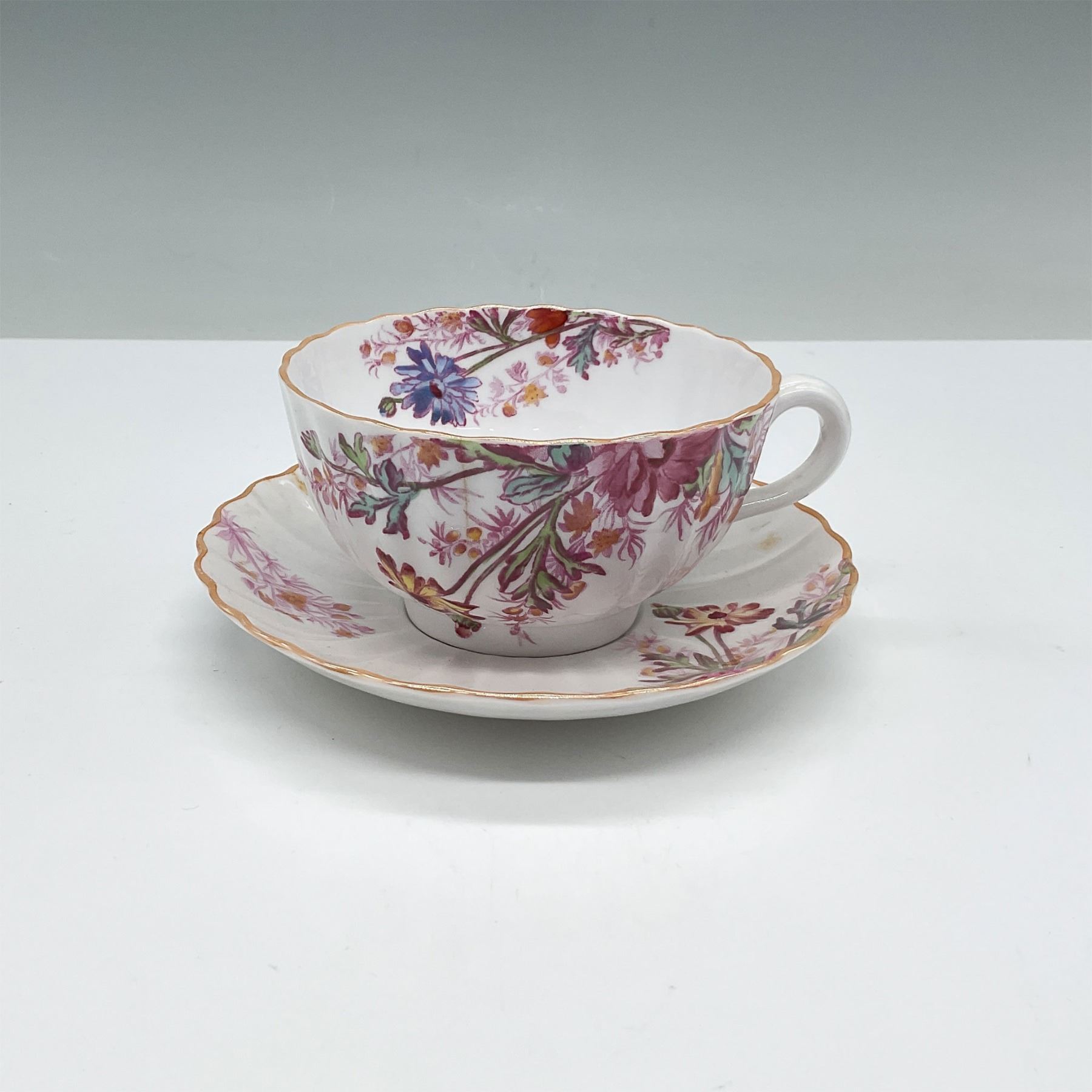 2pc Spode Chelsea Garden Bone China Teacup and Saucer Set
