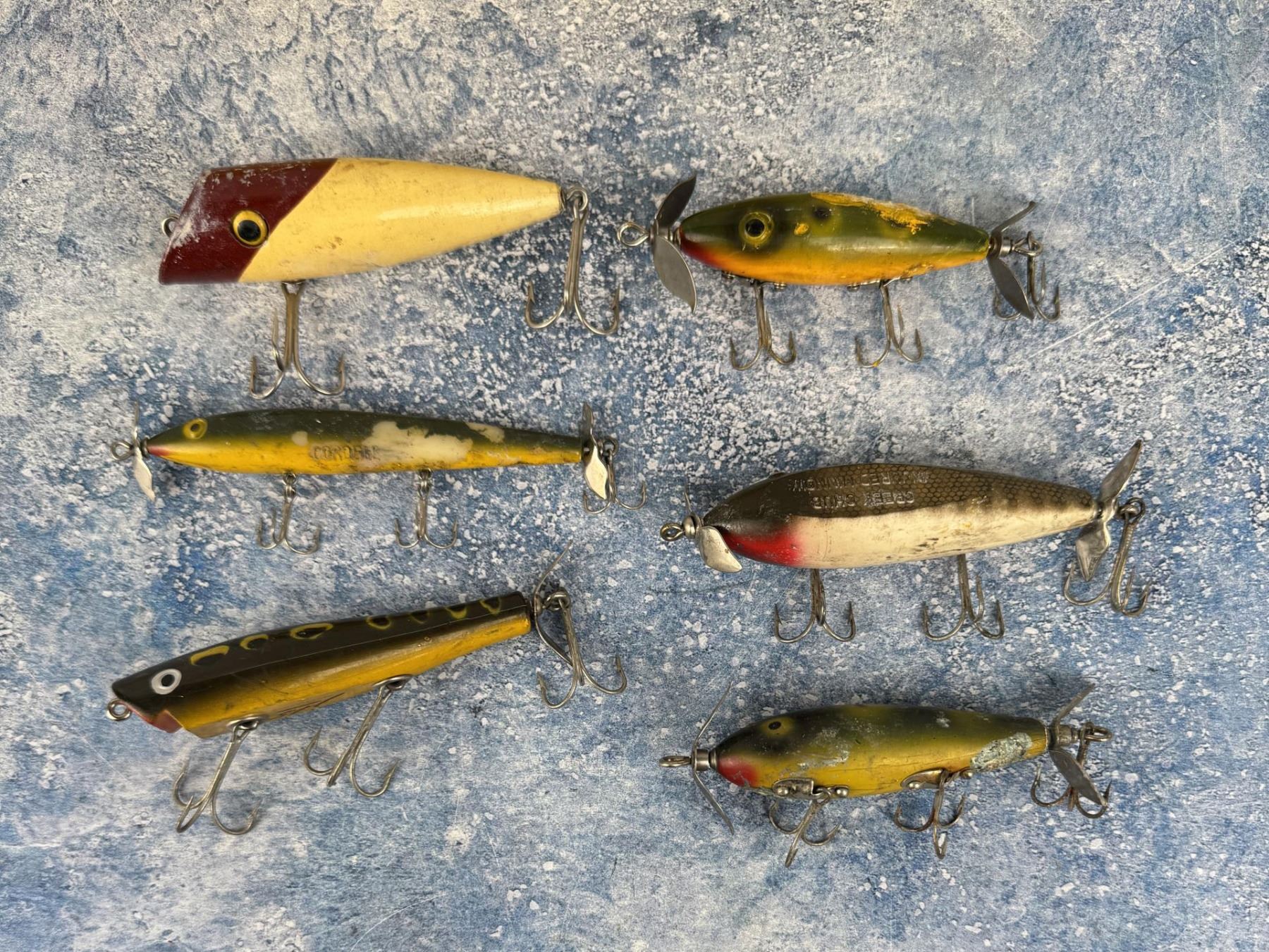 Collection Of Antique Fishing Lures Plugs
