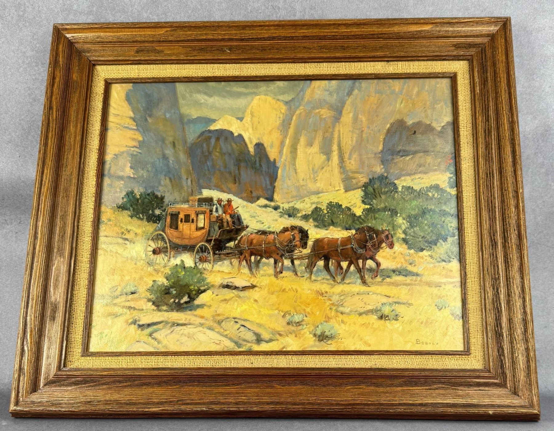 Sheryl Bodily Wells Fargo Stage Oil Painting