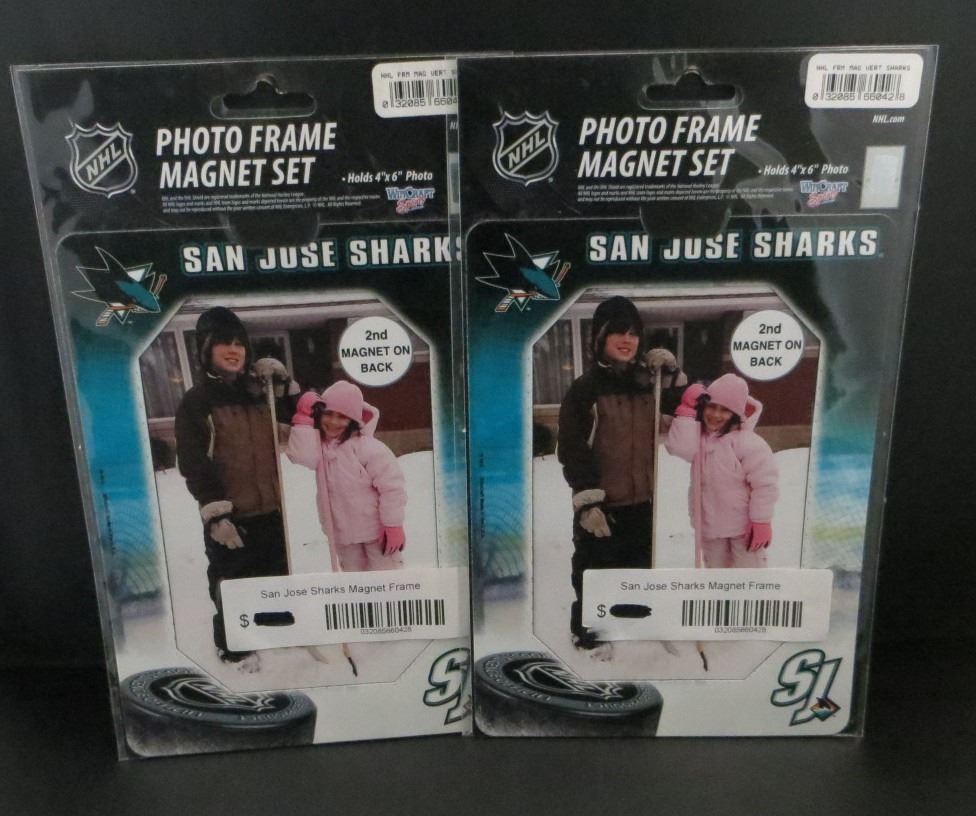2 New Magnetic 4x6 San Jose Sharks Photo Frames