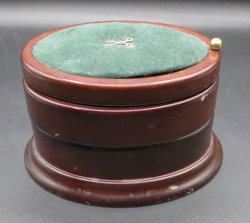 Bombay Company Wood Oval 2 Tier Jewelry Box With Jewelry 6" x 4" x 4.5"