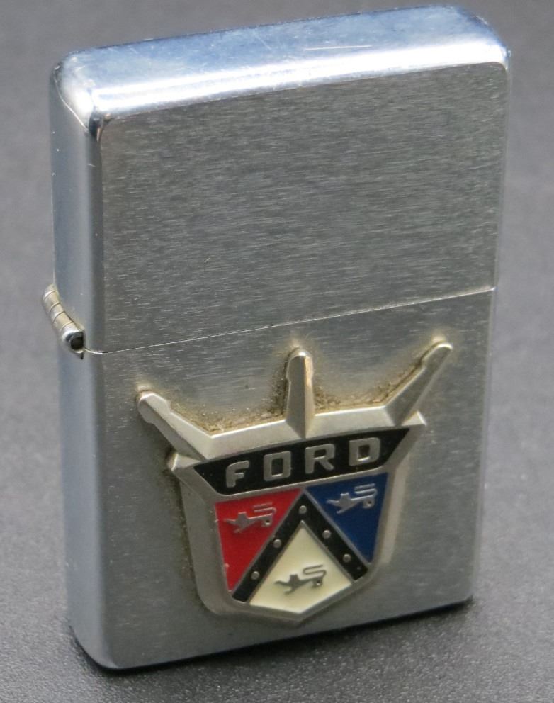 Rare Ford Zippo Lighter Early Ford Logo Brushed Chrome