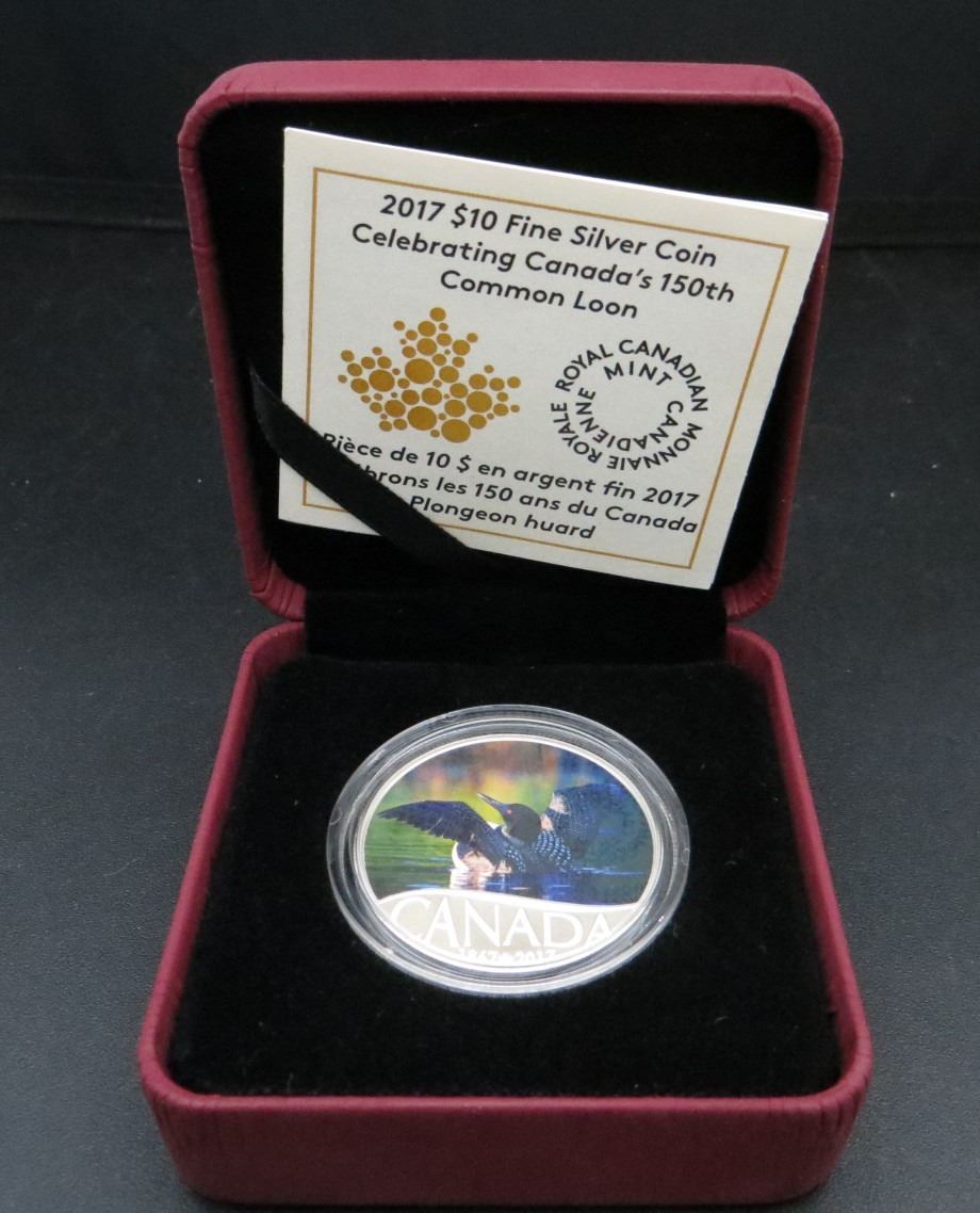 RCM 2017 $10 Celebrating Canada's 150th Common Loon 9999 Pure Silver Coin
