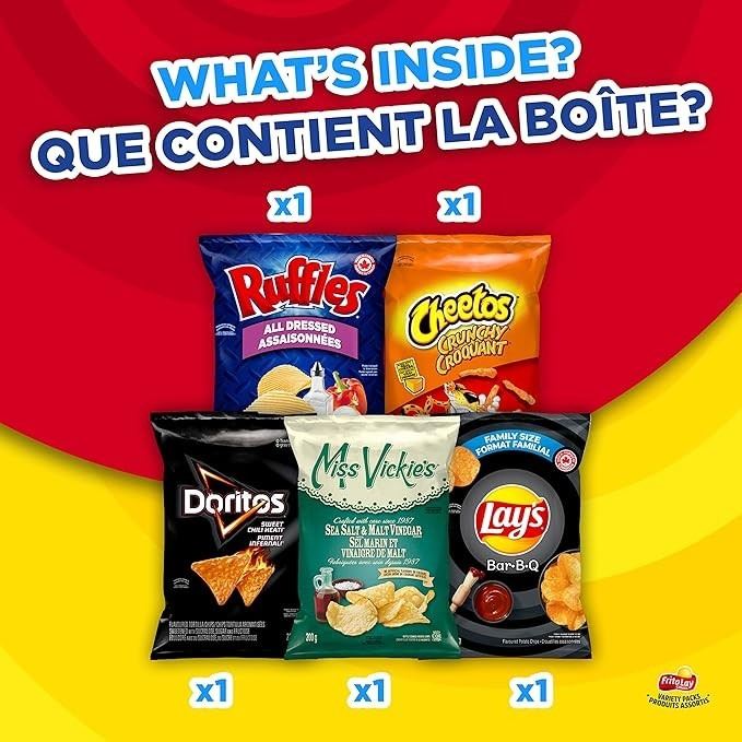 Frito-Lay Family Fun Snack Box Variety Pack 5 Count