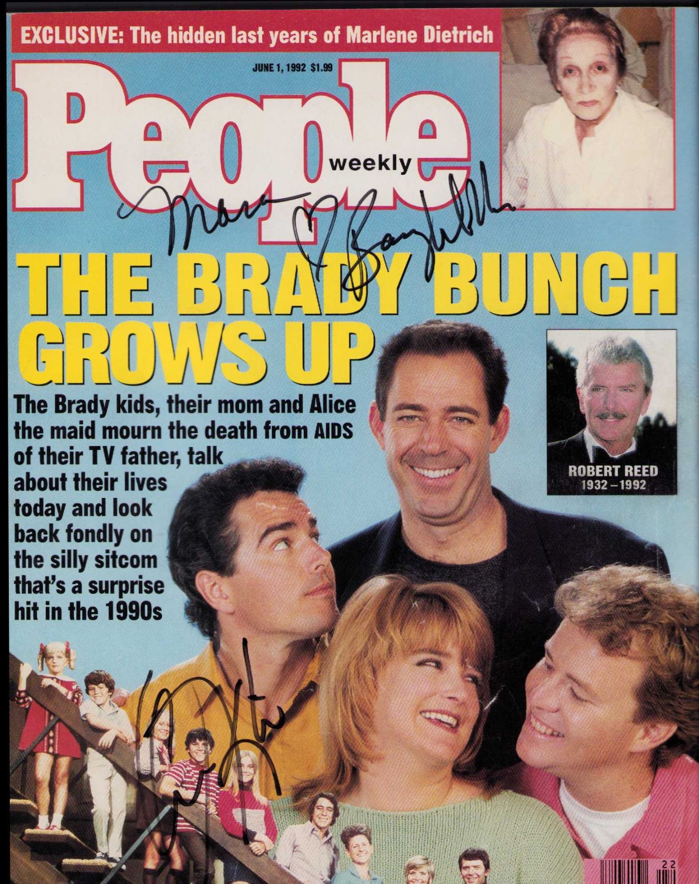Barry Williams/Christopher Knight signed magazine cover