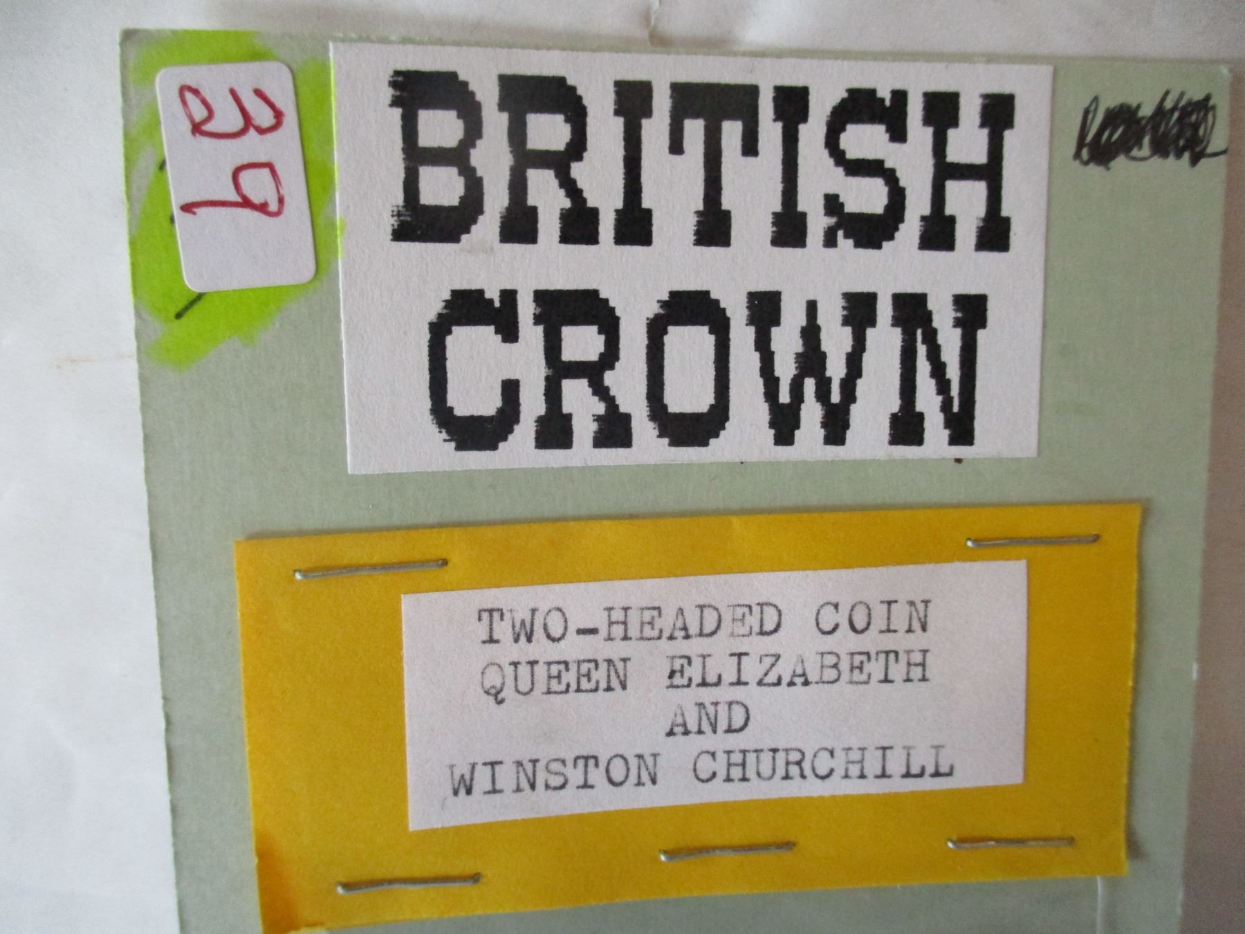 1965 SET OF 2 HEADED COIN (WINSTON CHURCHILL & QUEEN ELIZABETH II)