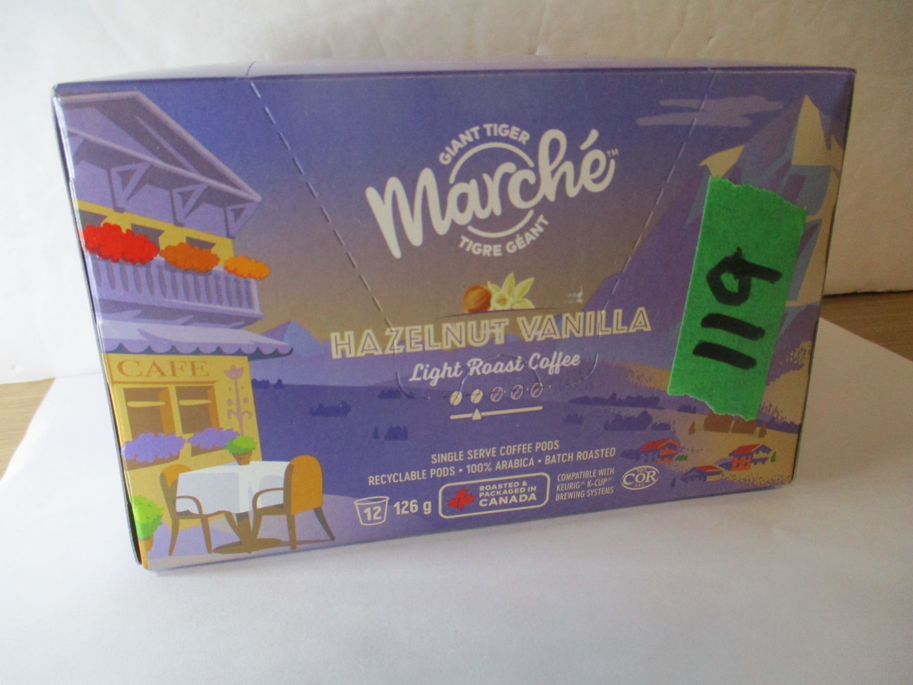 NEW: HAZELNUT VANILLA LIGHT ROAST COFFEE (12 K-CUPS) - BOX