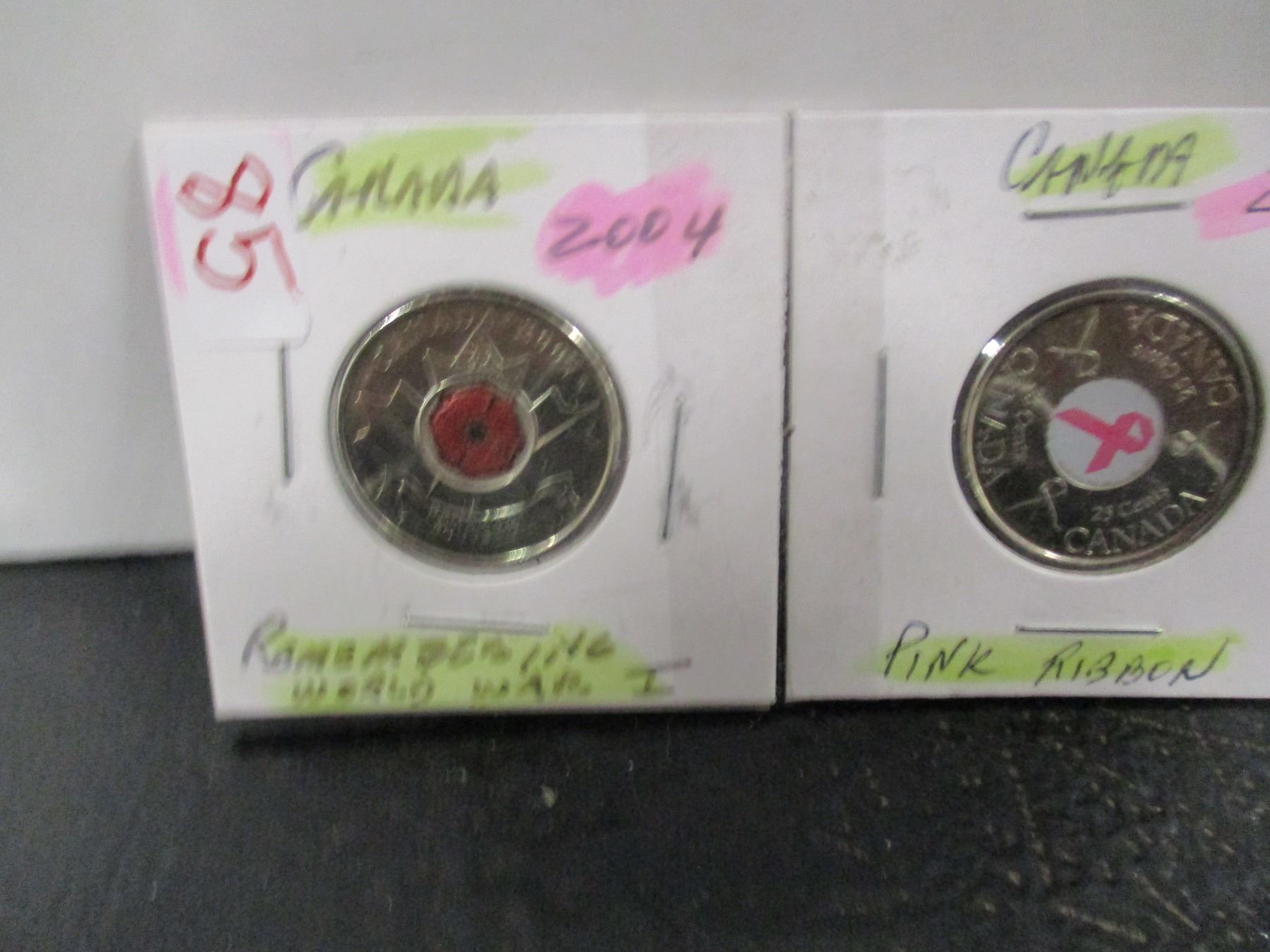 2004 - 2006 PROOF REMEMBRANCE & PINK RIBBON PROOF CANADA QUARTERS