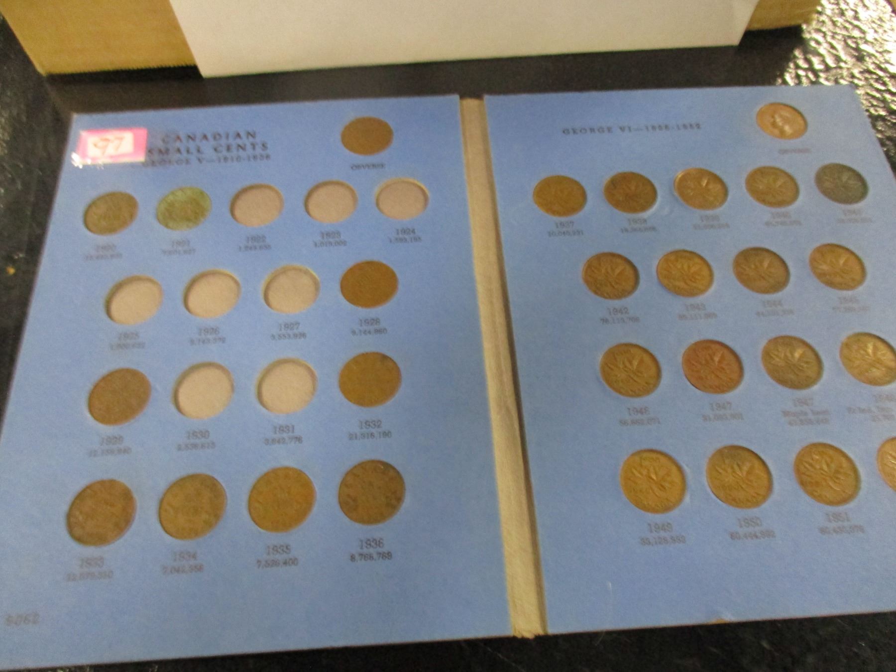 PENNY ALBUM OF 28 KING GEORGE V & KING GEORGE VI DIFFERENT DATES CANADA ...