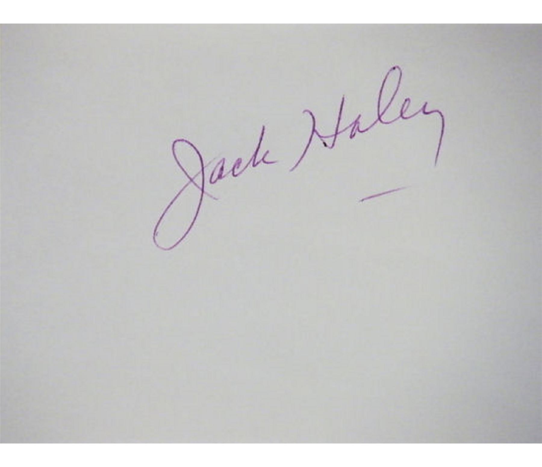 Wizard of Oz Jack Haley signature slip