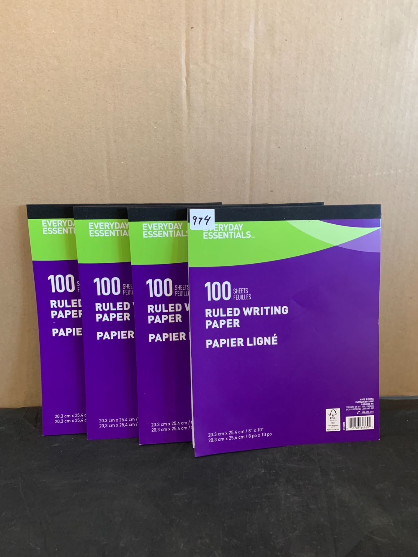 100 Sheet Ruled Writing Paper 8" x 10" 4 Pack