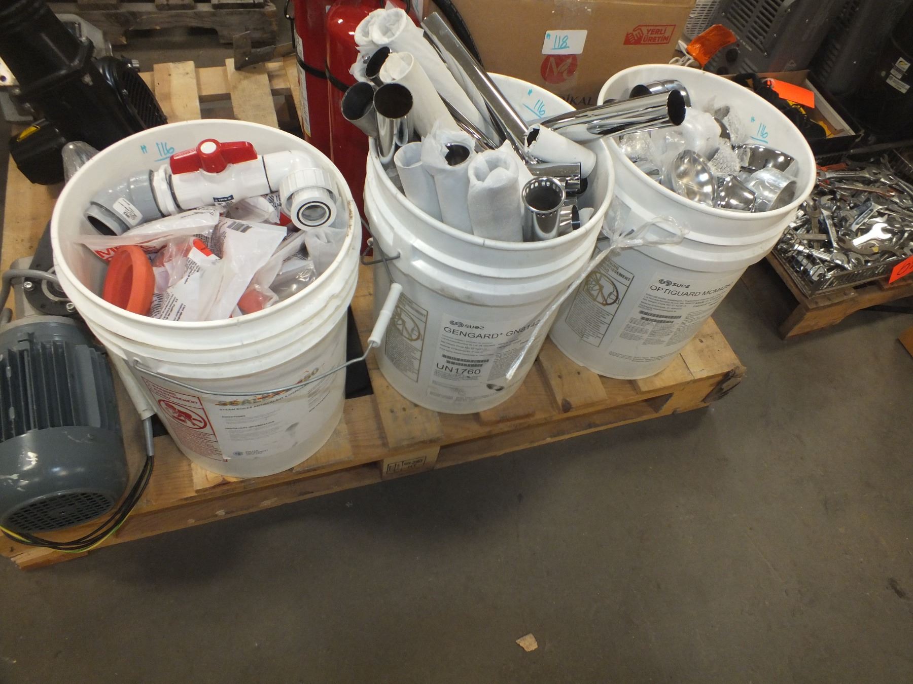 3 Pails Of Plumbing Hardware