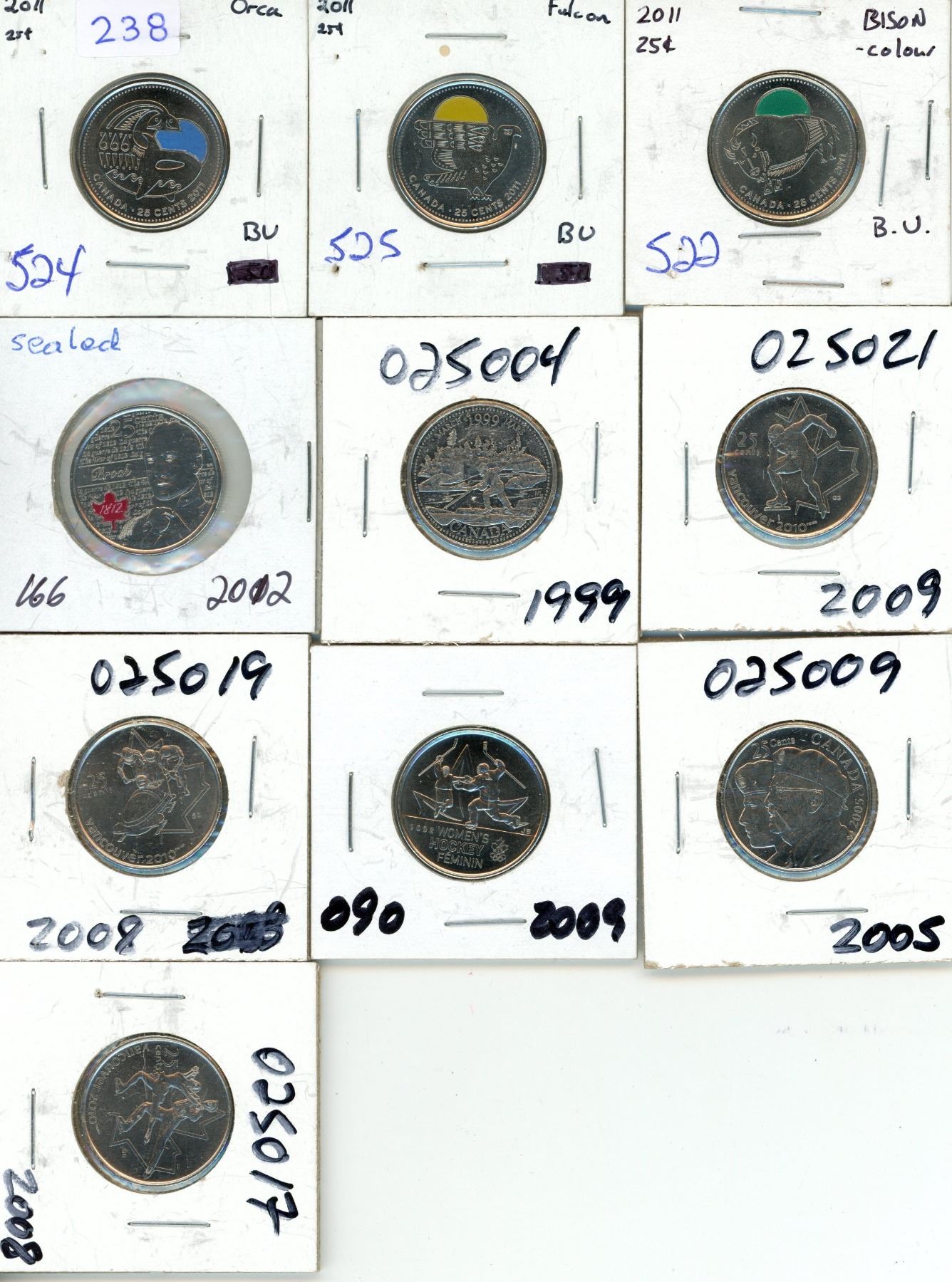 Special Canadian 25 Cents Coin. - Schmalz Auctions