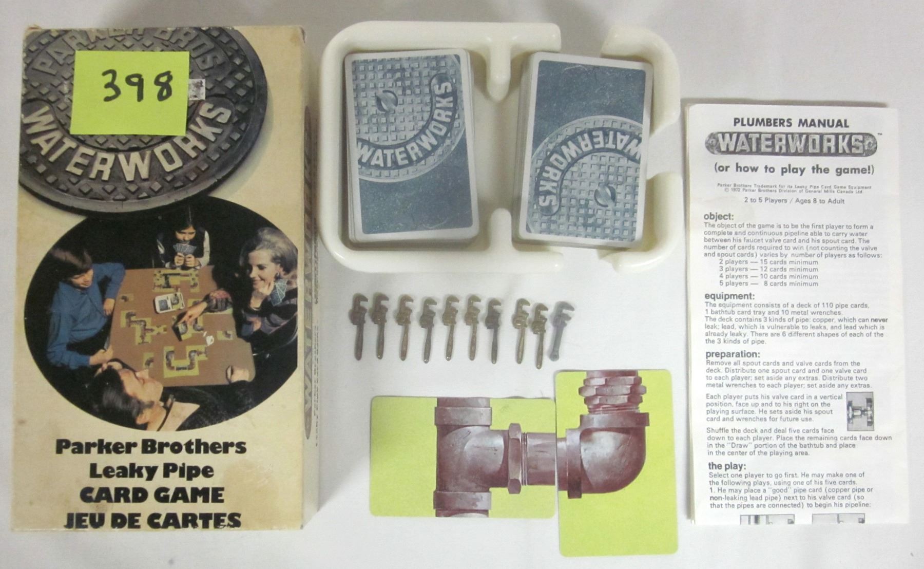 Vintage 1972 Parker Bros Waterworks "Leaky Pipe" Card Game - Schmalz ...