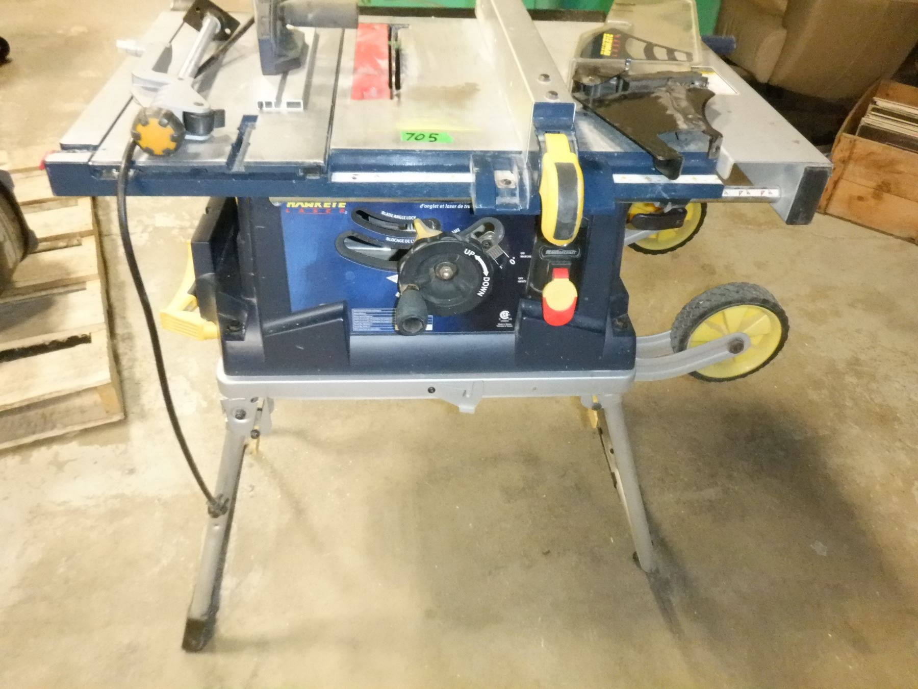 Mastercraft Table Saw Hawkeye Lazer, portable job site table saw, 45 ...
