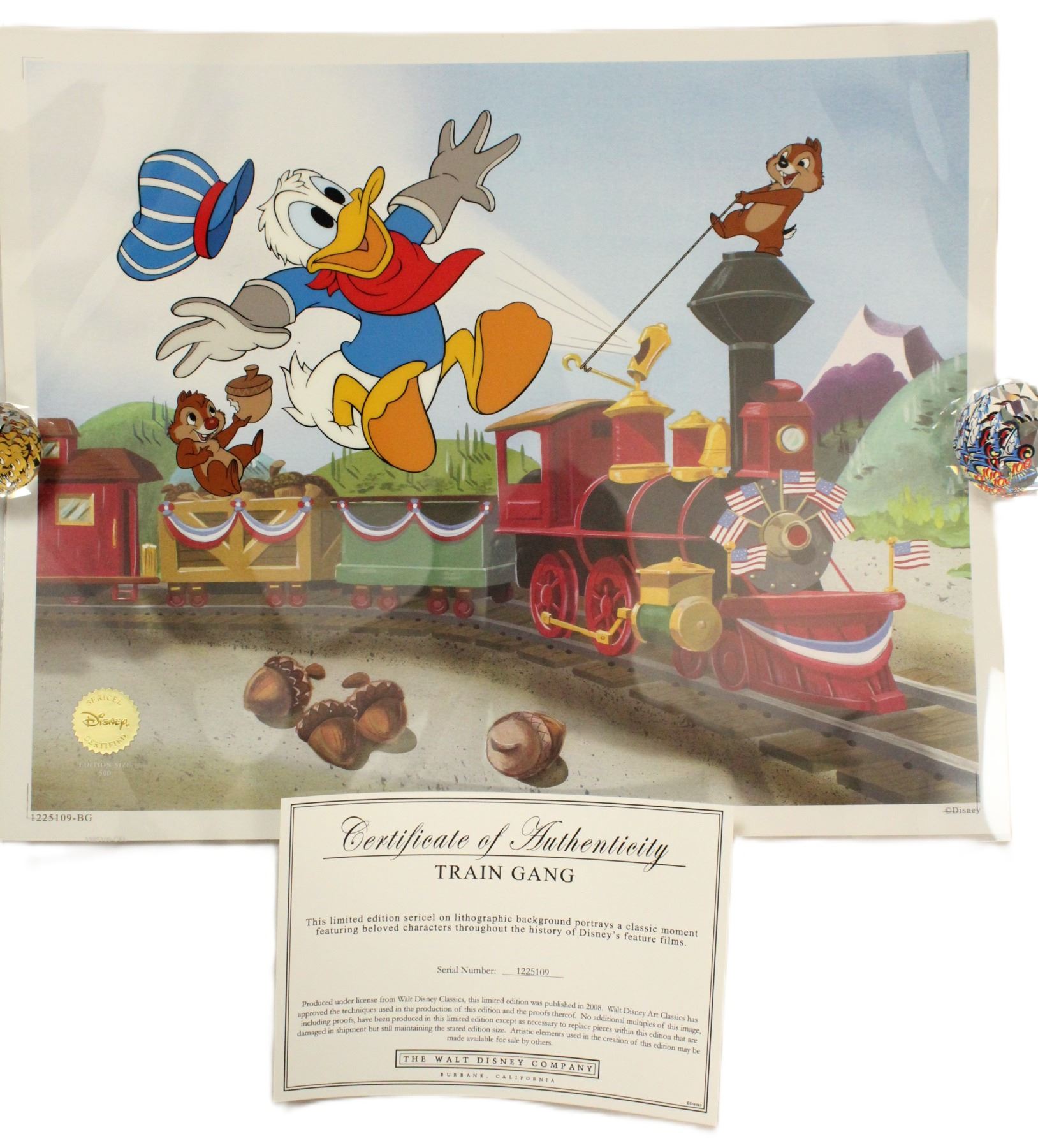 A Limited Edition "Train Gang" Sericel with lithographic background ...