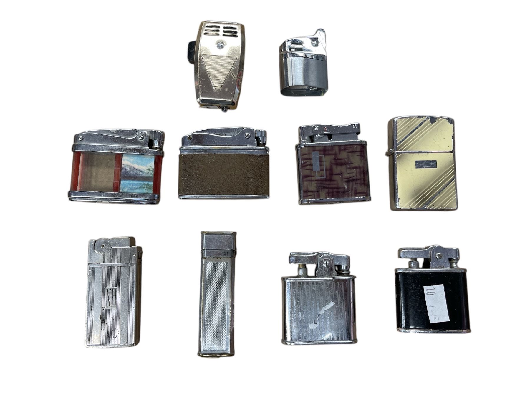 10 Assorted Vintage Lighters: Rodeo, Fire Lite, Cornwall, & More
