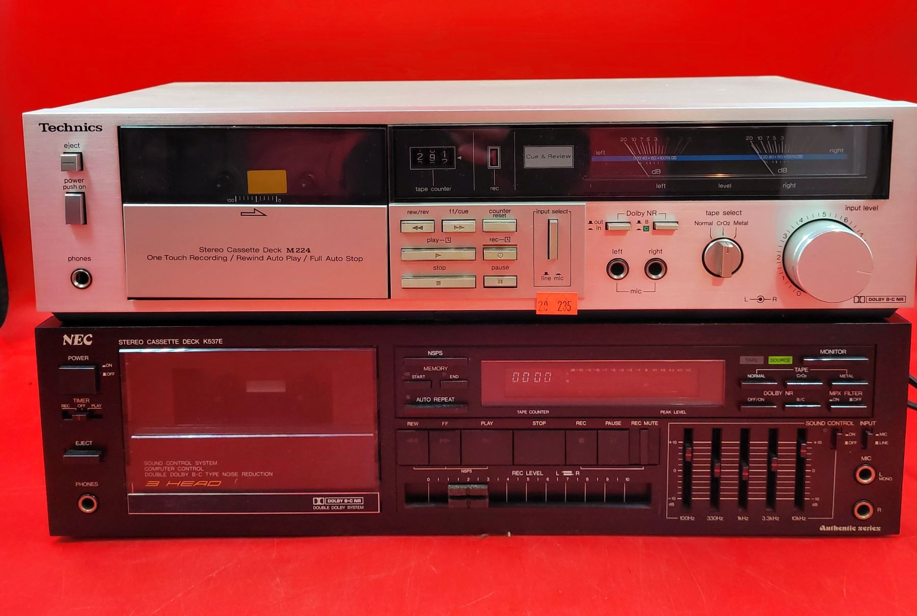 Technics Stereo Cassette Deck & NEC Stereo Cassette Deck