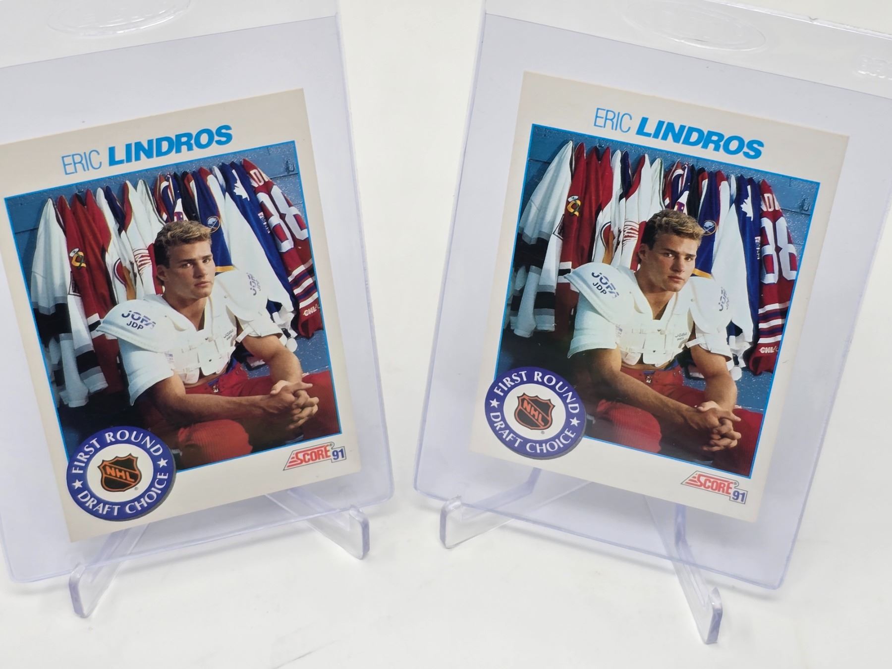 1991 Score Eric Lindros First Round Draft Pick Cards - Pair