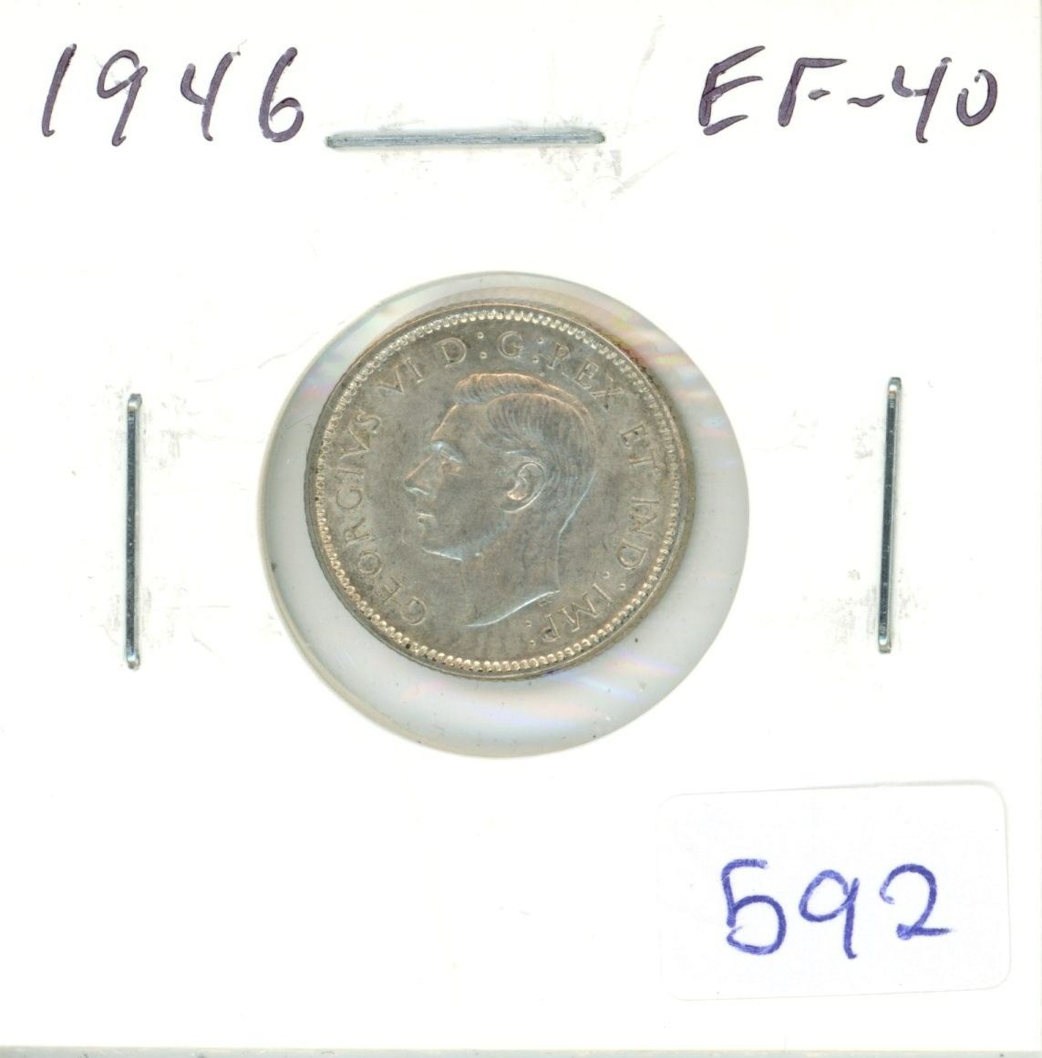 1946 Canadian Silver 10 Cents. EF-40. Nice. - Schmalz Auctions
