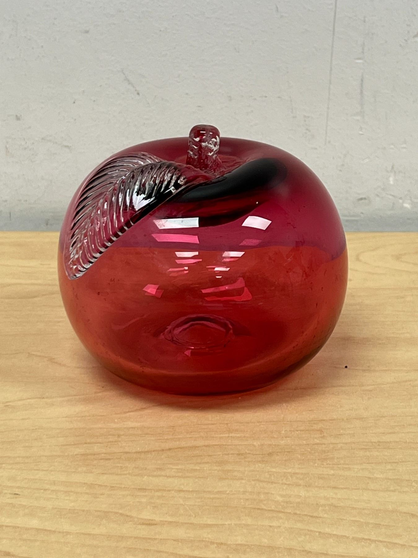 Signed Angelo Canada Art Glass Paperweight 3.5"T