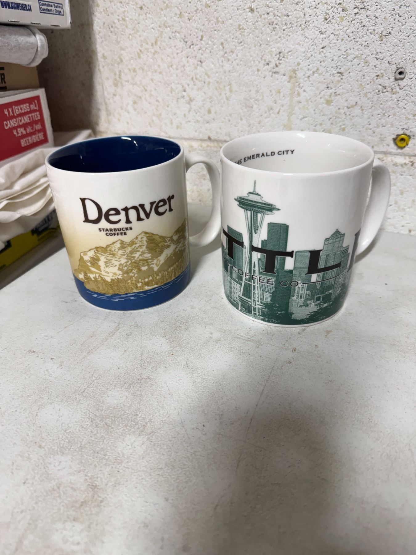 Starbucks 2002 Seattle and 2009 Denver mugs