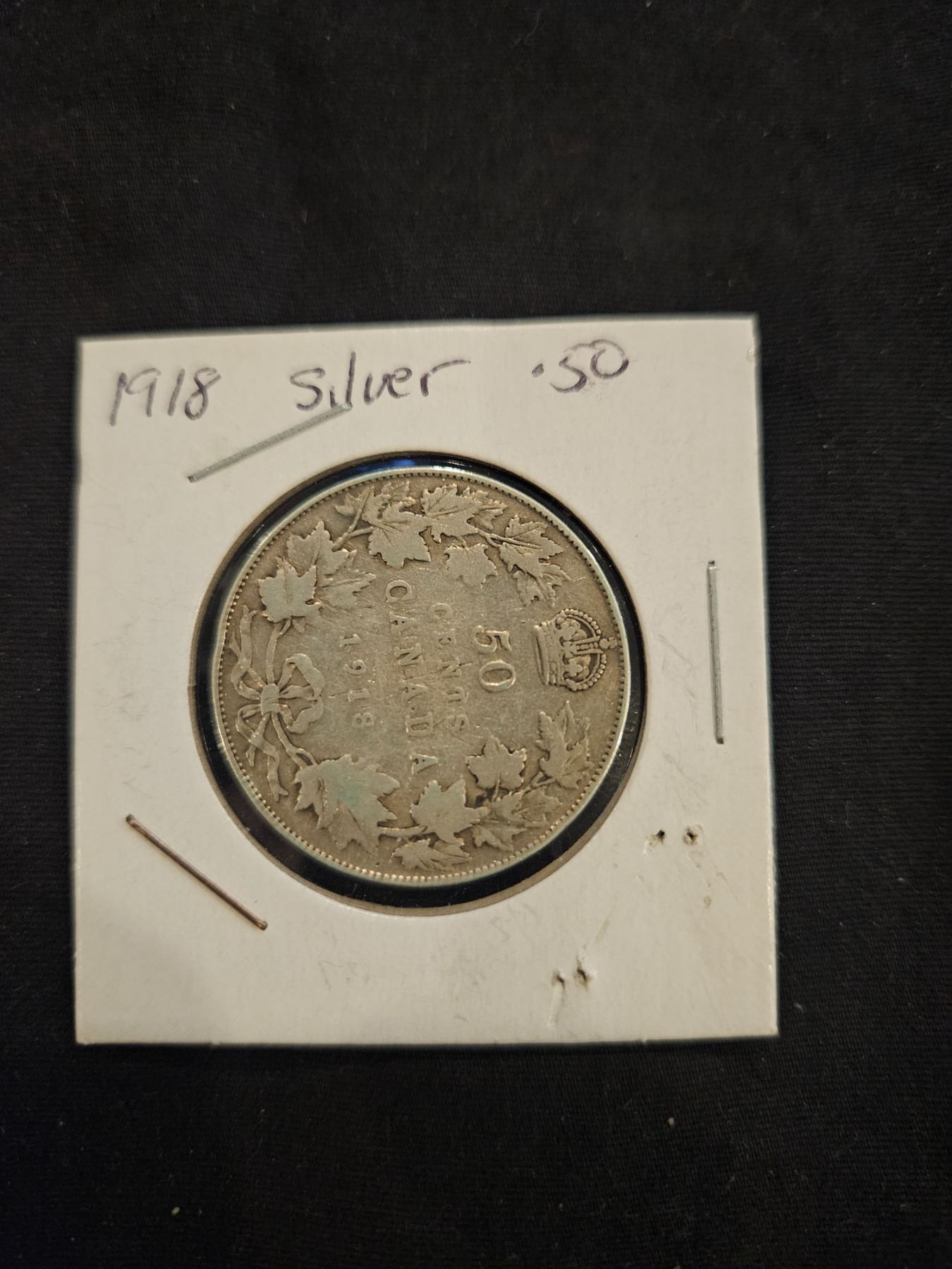 1918 Silver 50cent coin