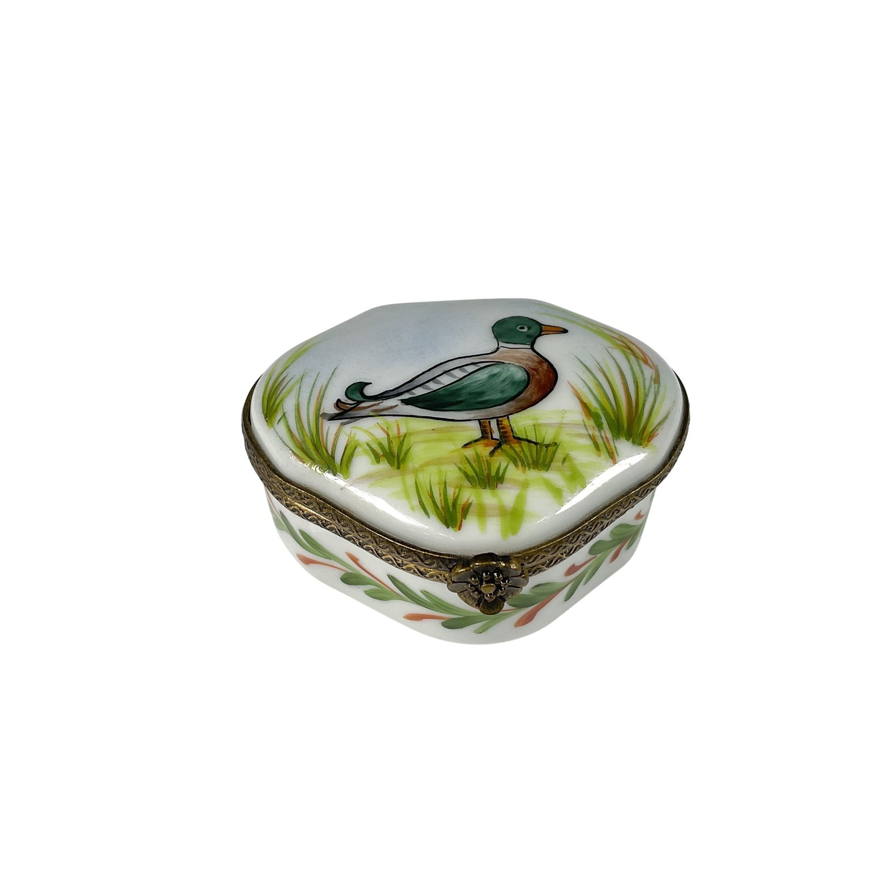 Limoges French Porcelain Mallard Duck Box