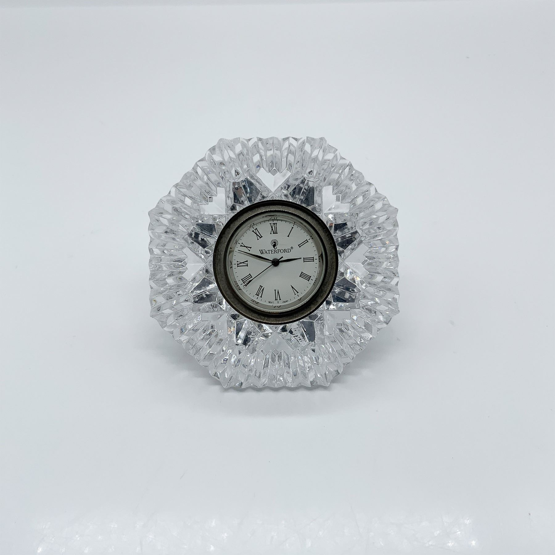 Waterford Crystal Desk Clock, Faceted Diamond Design