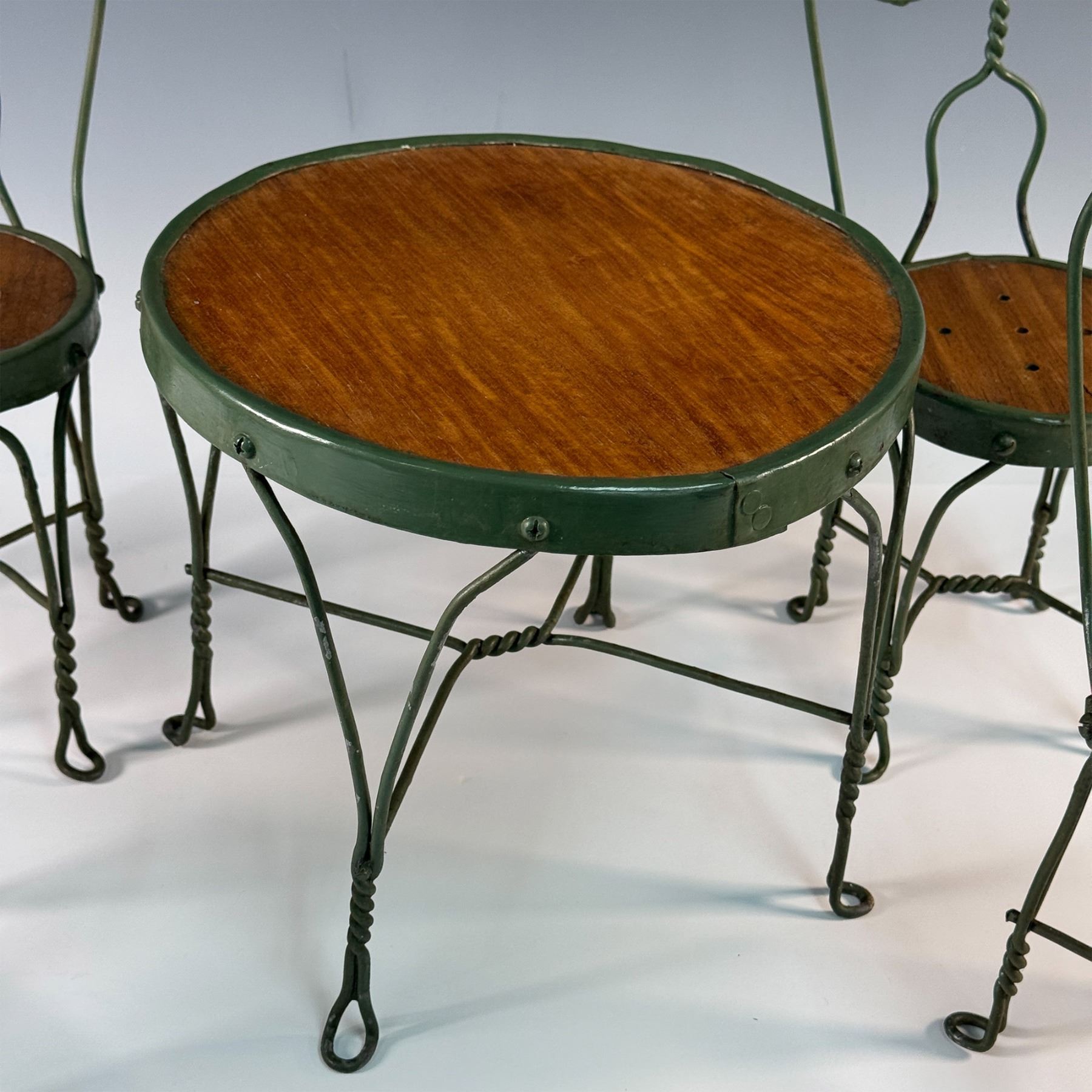 Iron and Wood Doll Table Set, 5-Piece