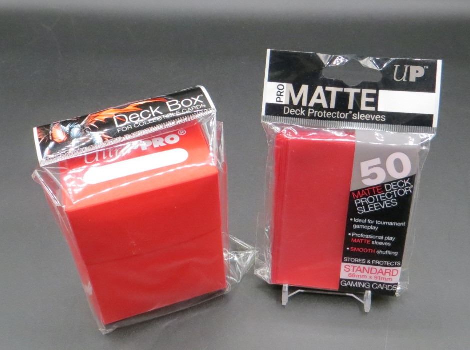 New Ultra Pro Red 80 Card Deck Box & Pack of 50 Red Matte Standard Card ...