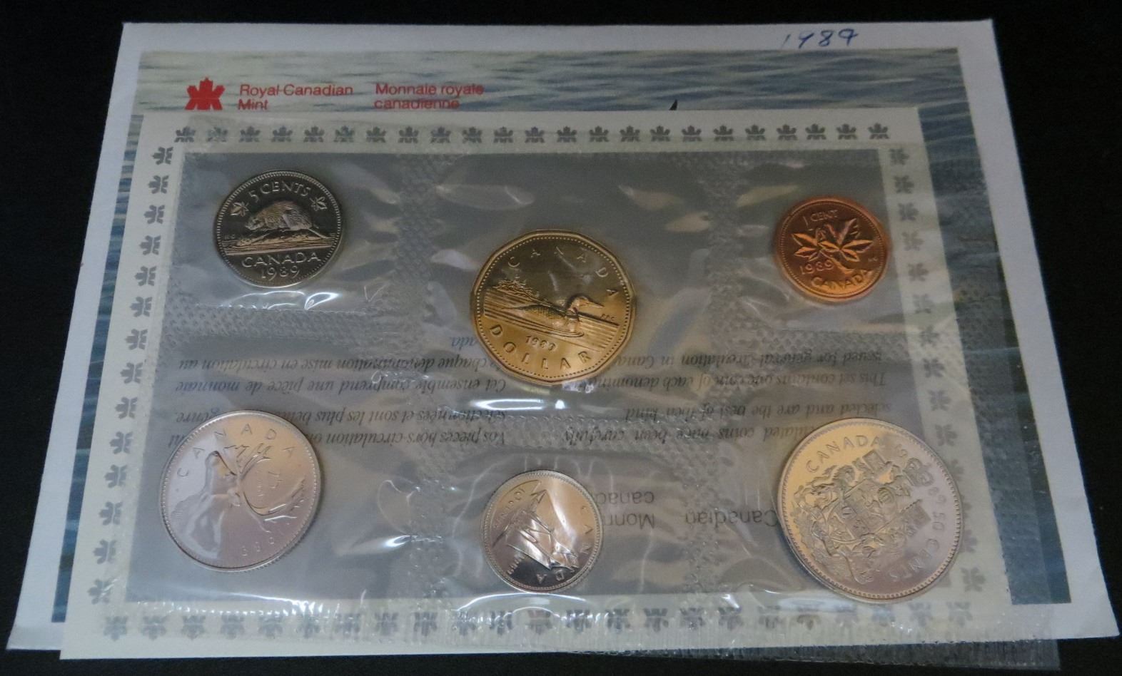 Royal Canadian Mint 1989 Uncirculated 6 Coin Collector Set