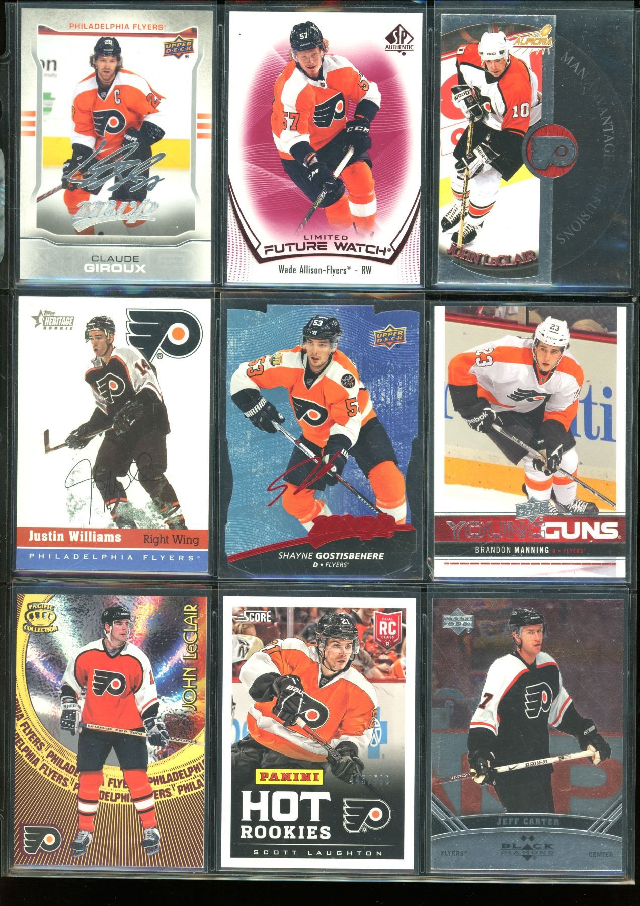9 NHL Rookie Cards & Insert Cards Philadelphia Flyers
