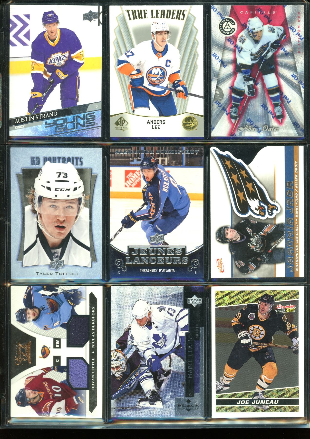 9 NHL Rookie Cards & Insert Cards Various Players & Teams