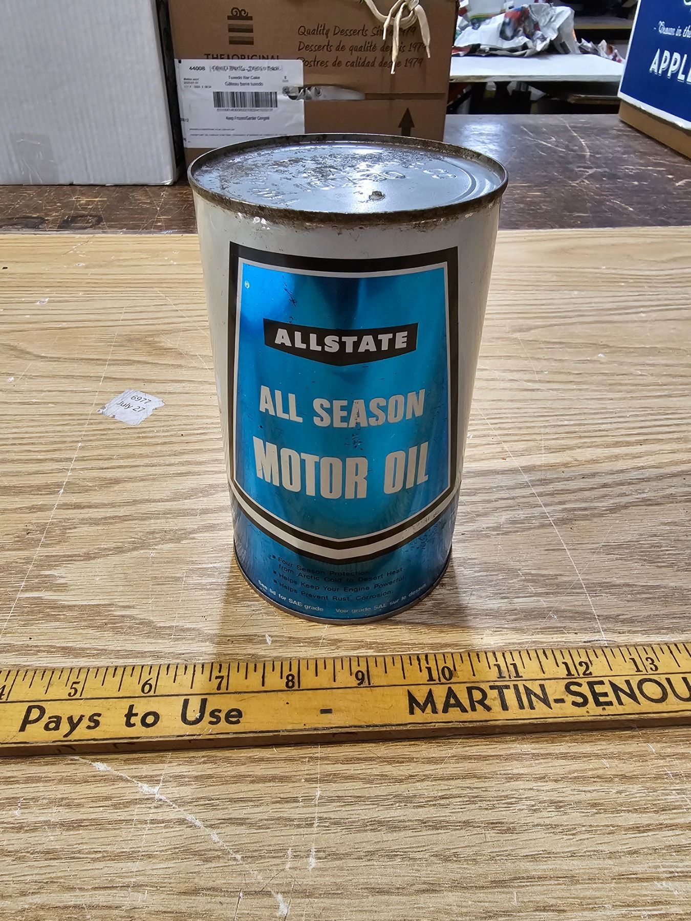 Vintage AllState Motor Oil 1 Quart Full - Schmalz Auctions