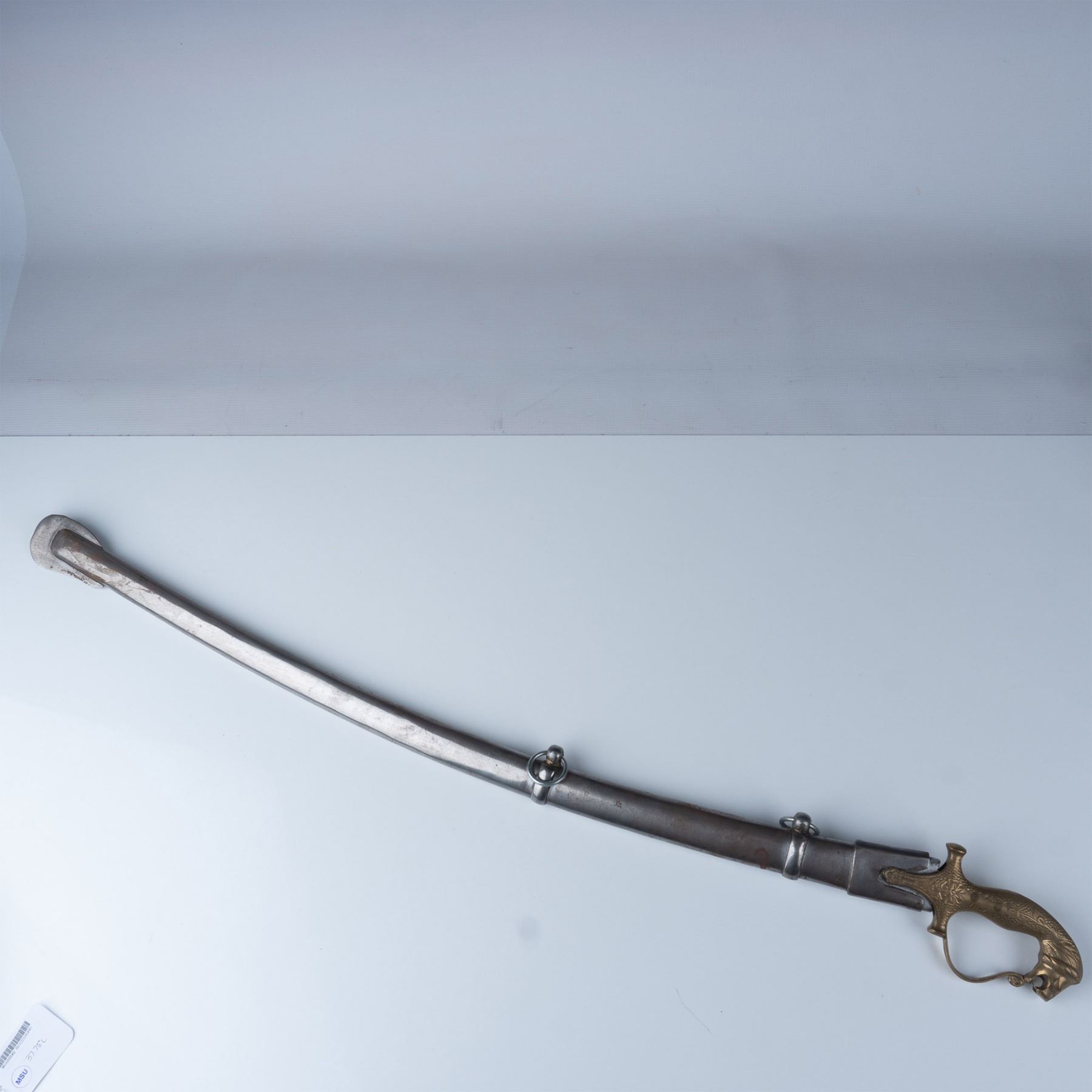 Brass Lion Head Sword with Steel Scabbard