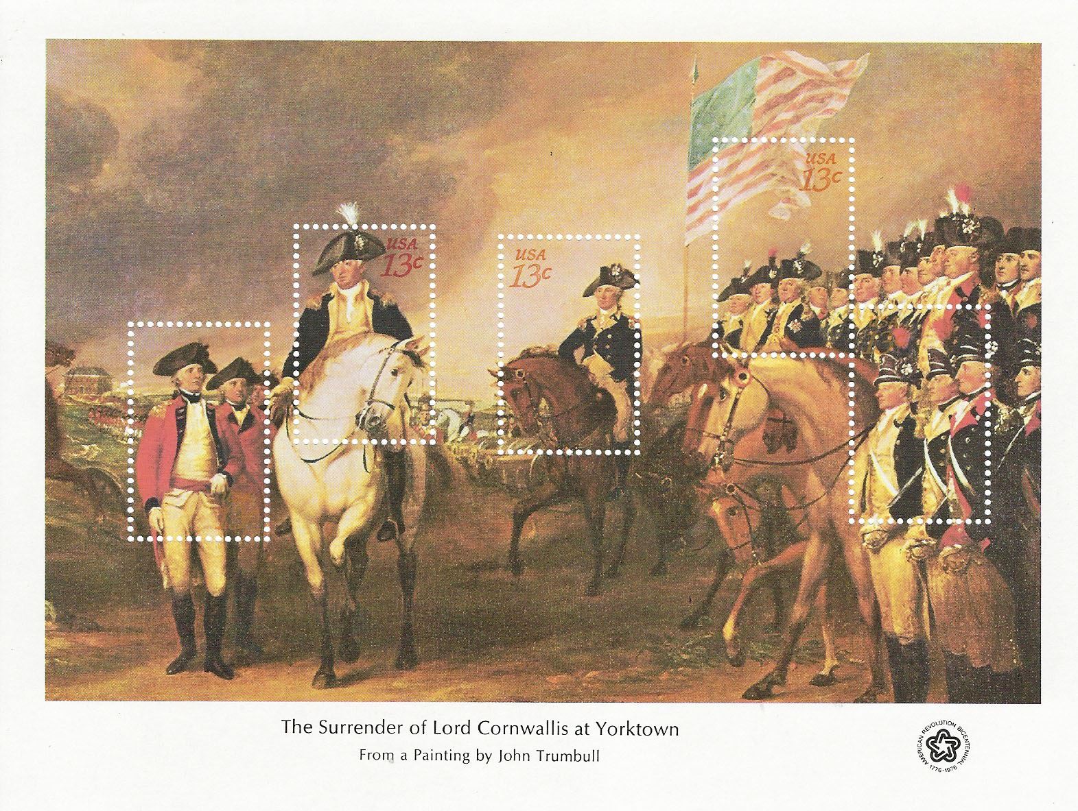 The Surrender of Lord Cornwallis At Yorktown Souvenir Stamp Sheet