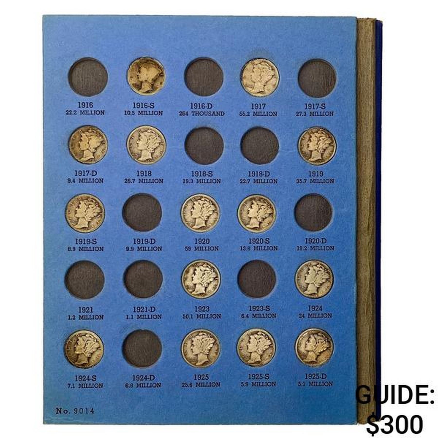 1916-1945 10C Mercury Album [49 coins]