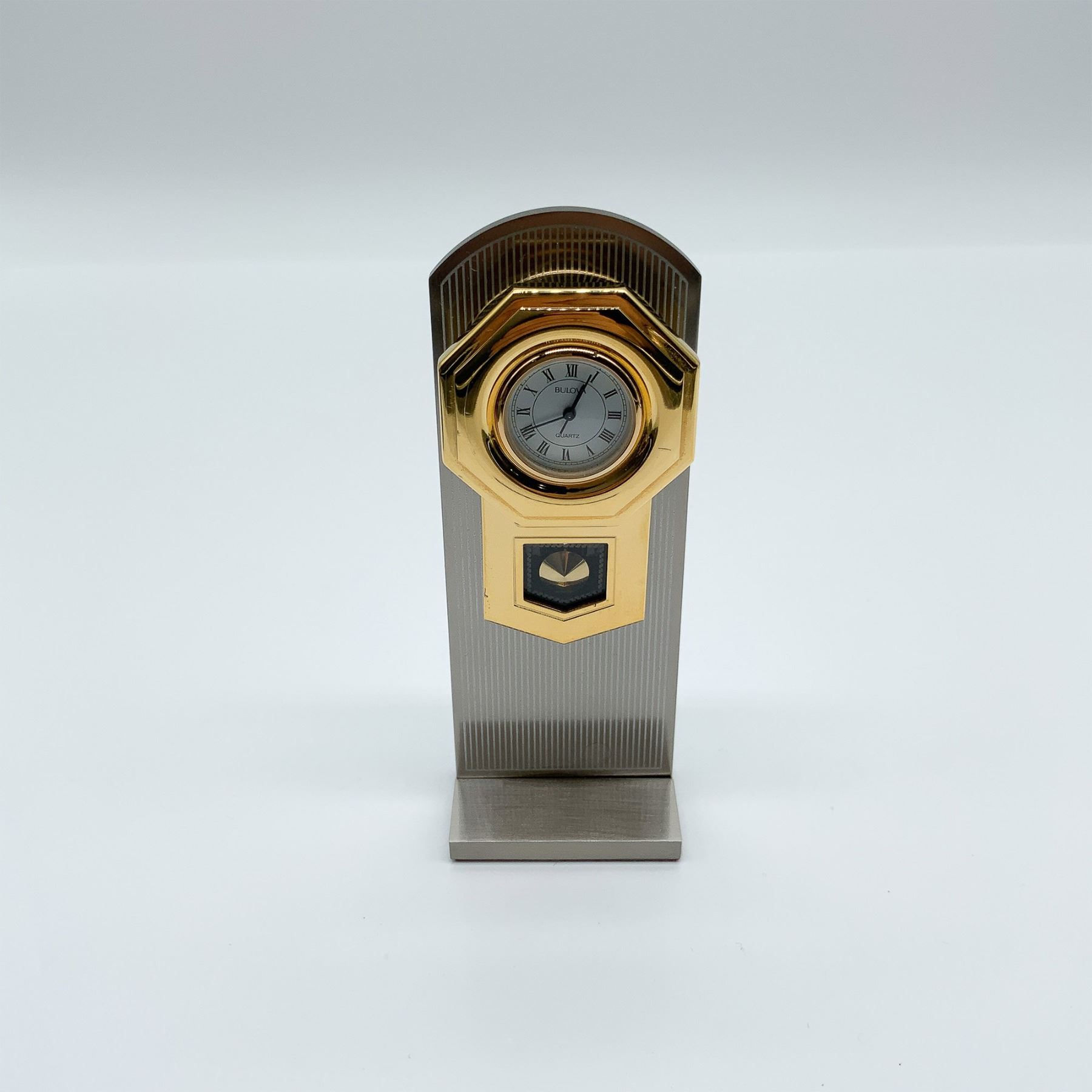 Bulova Desk Clock, Gold-Tone & Brushed Metal
