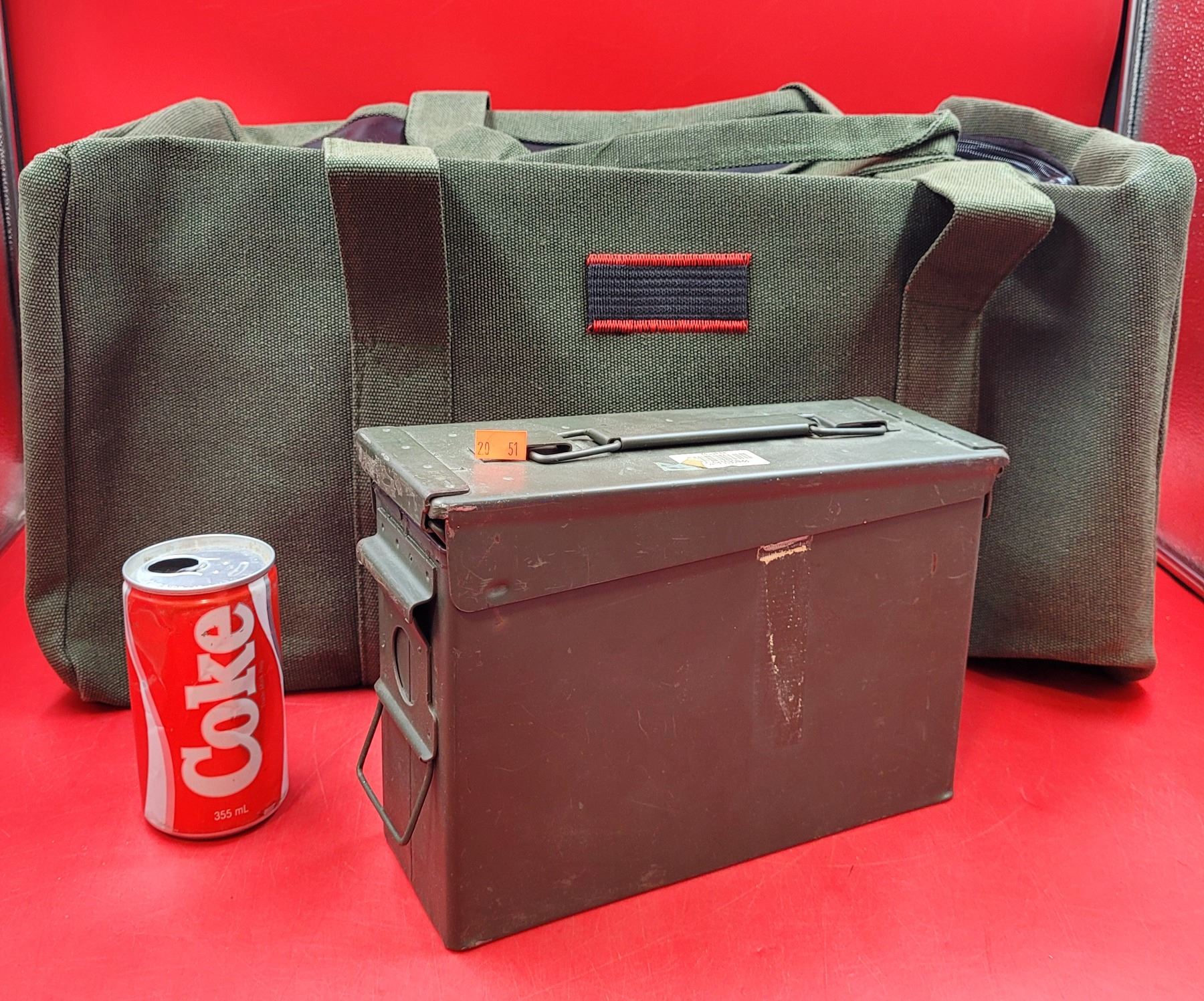 VTG Green Army Bag & Metal Ammunition Box