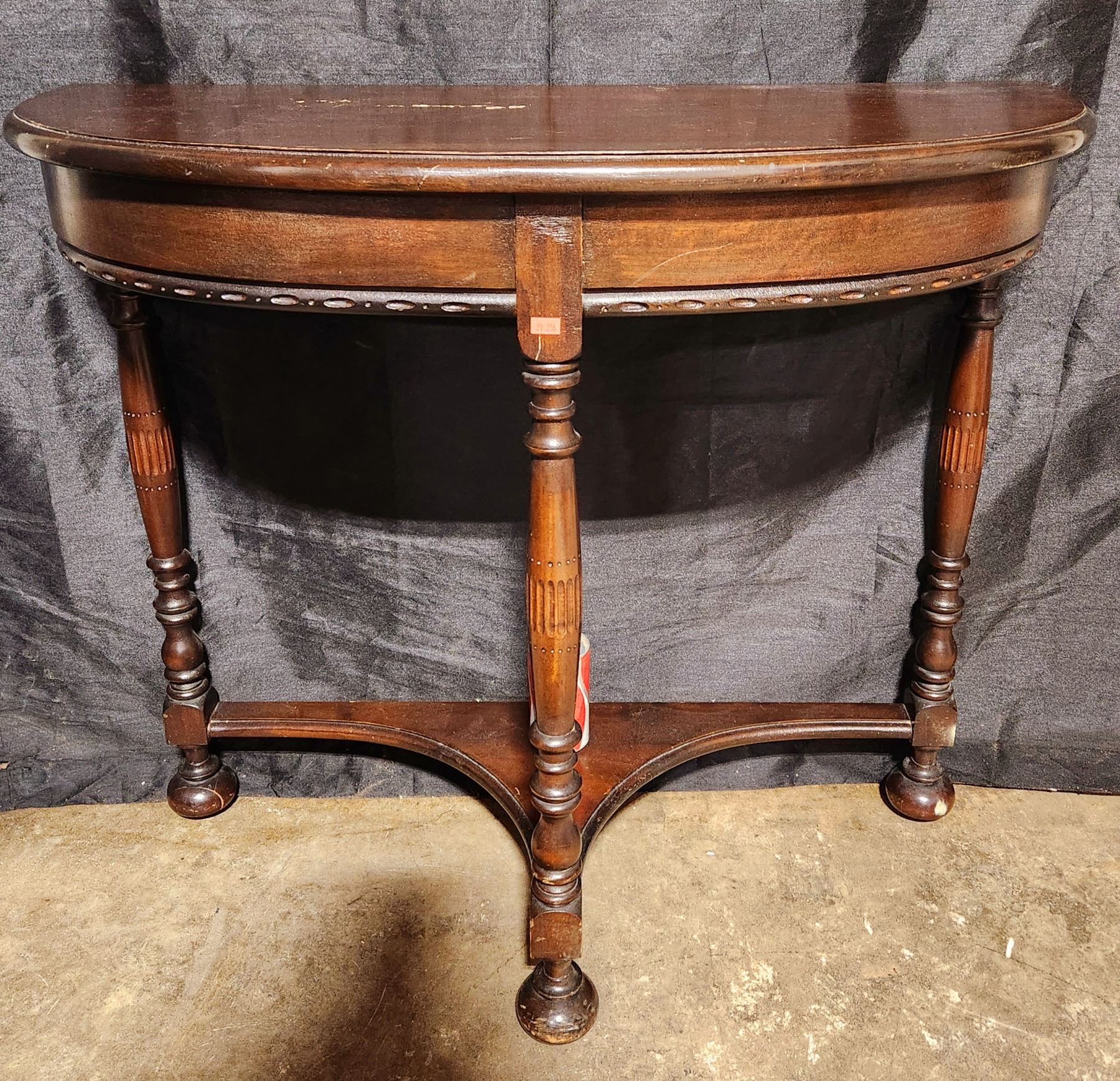 Antique Wooden Half Moon Hall Table