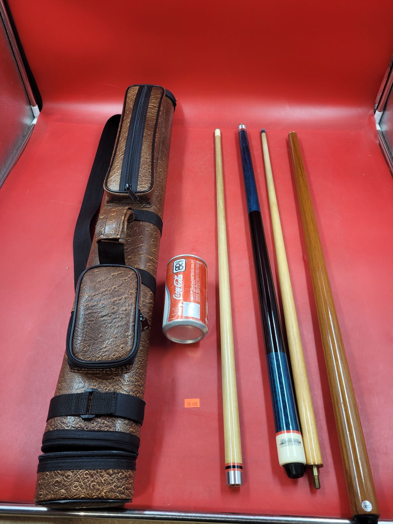 2 Pool Cues in Double Carrying Case